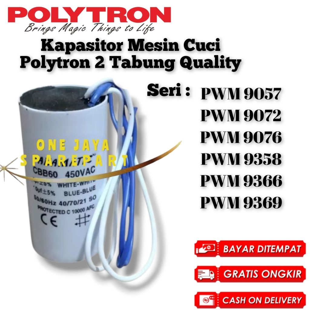 Jual 4+10 UF Kapasitor Polytron 9 kg PWM 9057 9072 9076 9358 9366 9369 ...
