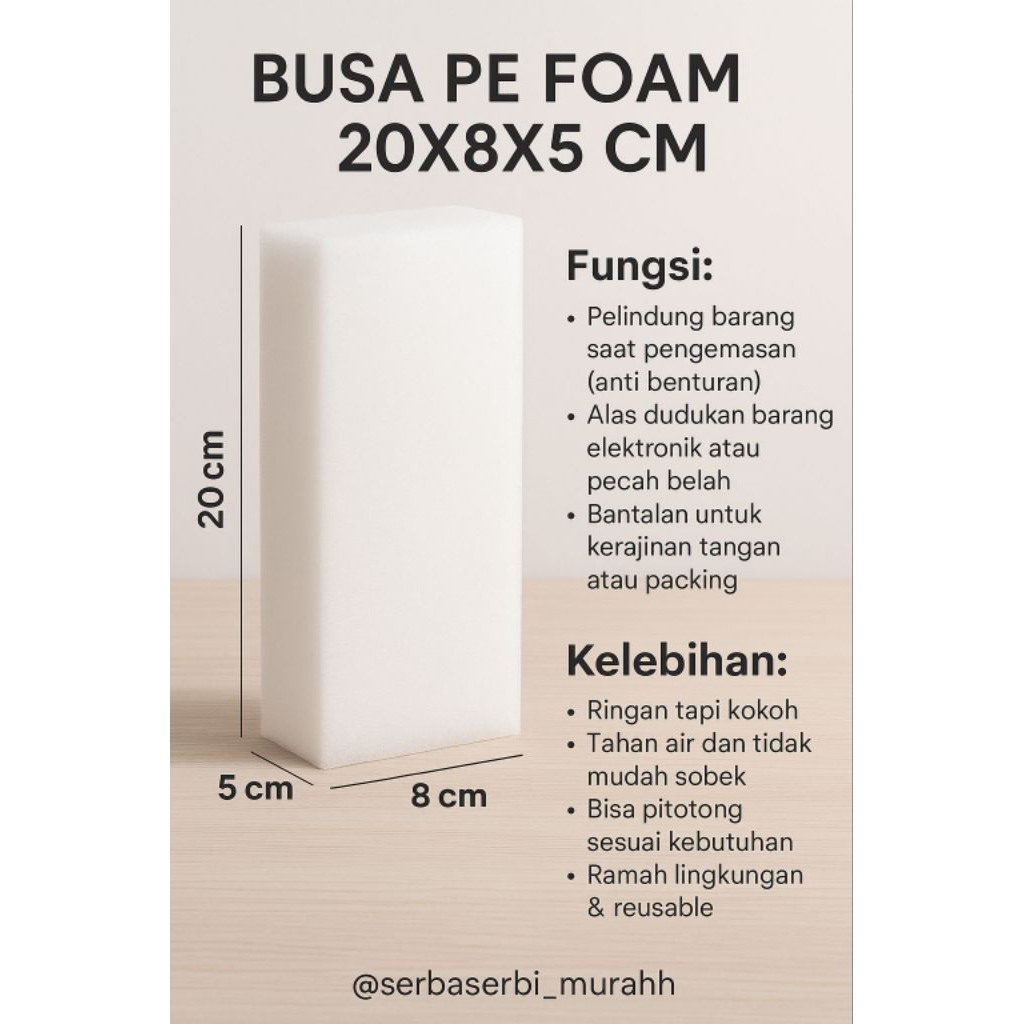 Jual Busa Bunga PE Foam Elastis 20cm x 8cm x 5cm | Shopee Indonesia