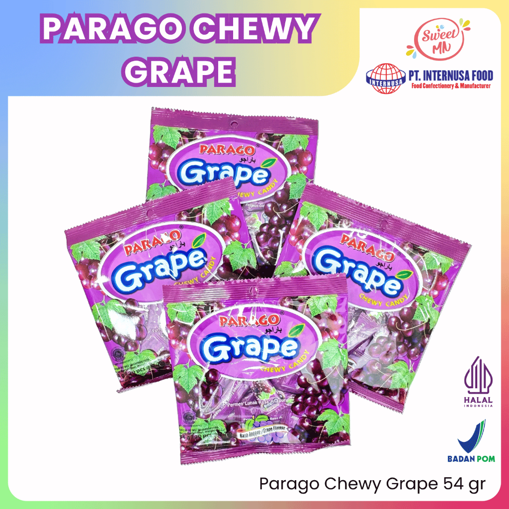 Jual Permen Parago Chewy Grape 4x54 gr. | Shopee Indonesia