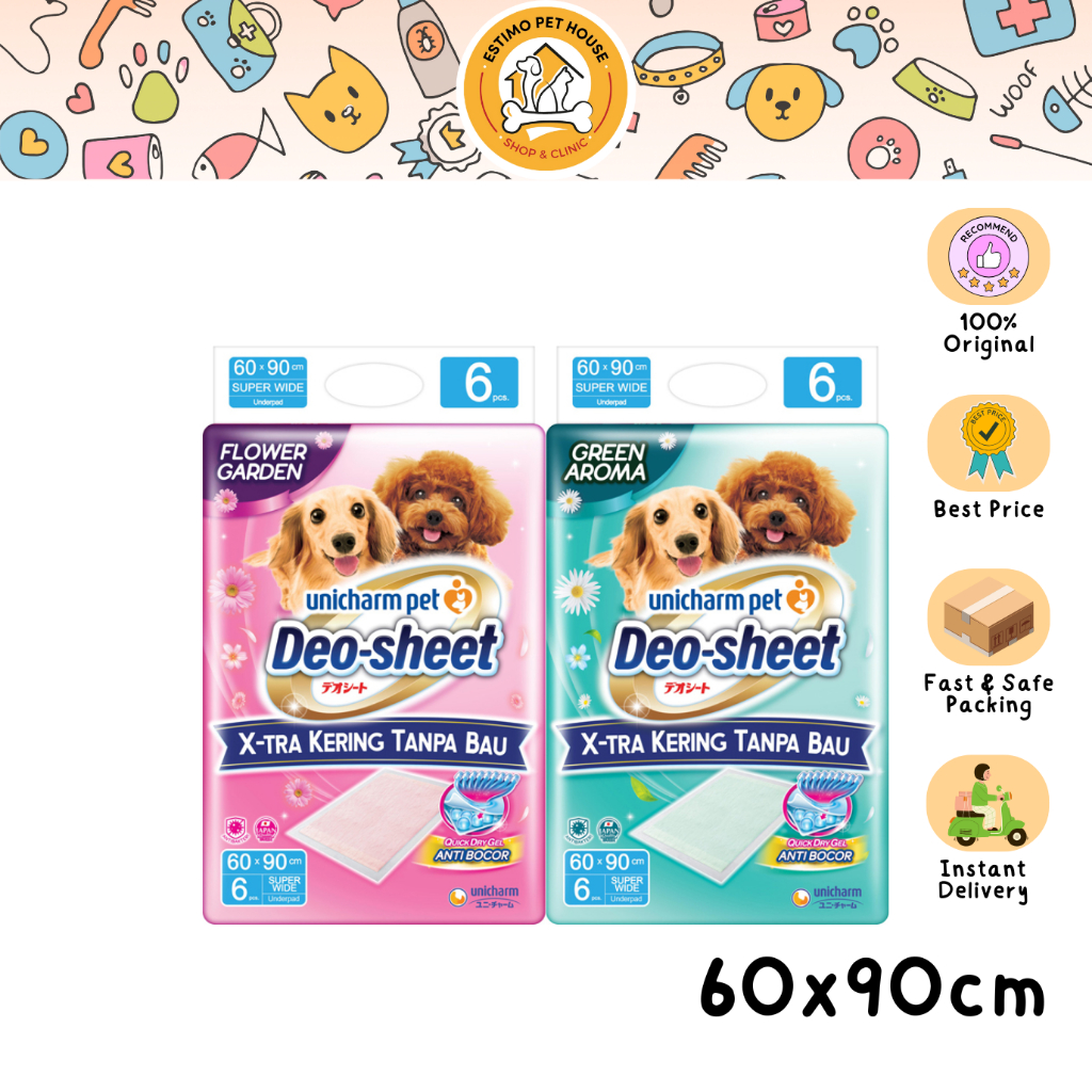 Jual UNICHARM Pet Deo Sheet 60x90cm 6pcs Alas Perlak Popok Underpad Anjing | Shopee Indonesia