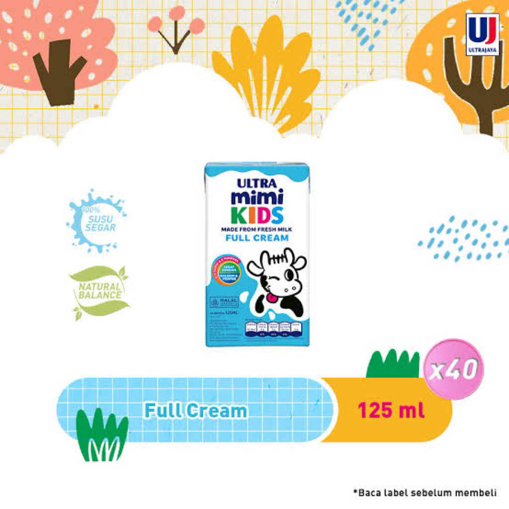 Jual Ultra Mimi Kids Full Cream 125ml - 1 Karton (40pcs) | Shopee Indonesia