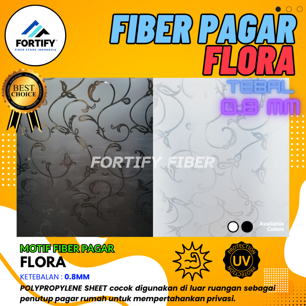 Jual FORTIFY - Fiber Plastik Penutup Pagar Rumah Motif FLORA Kembang 0 ...