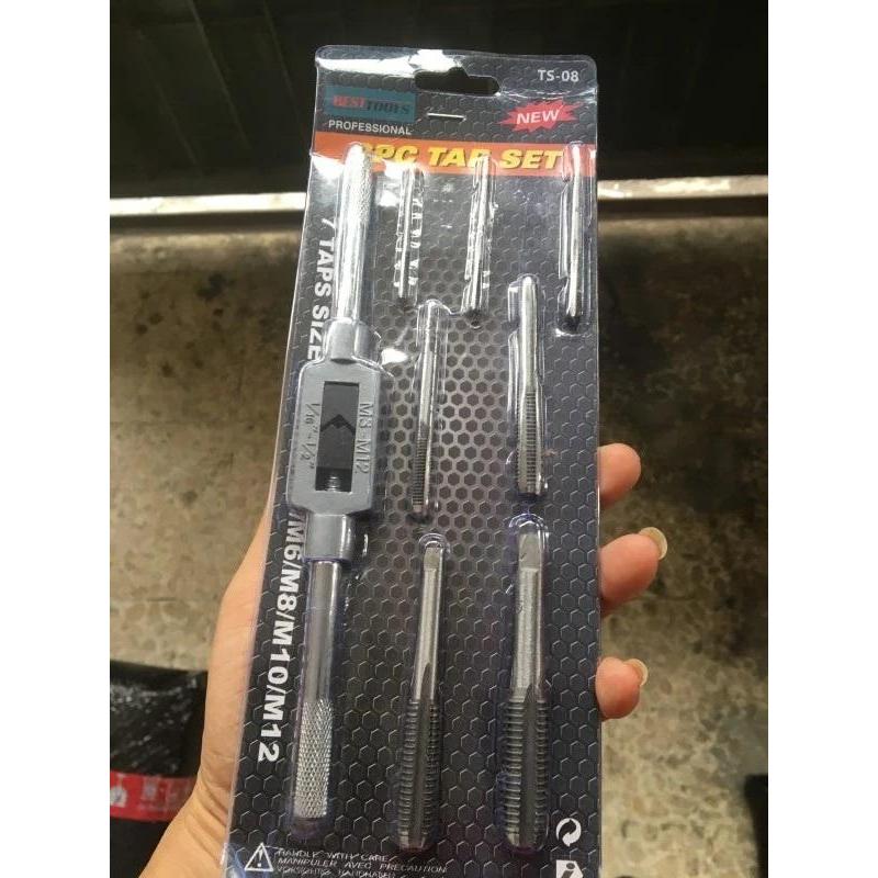 Jual Set 8 pcs hand tap drill bit / mata bor pembuat ulir drat baut sekrup | Shopee Indonesia