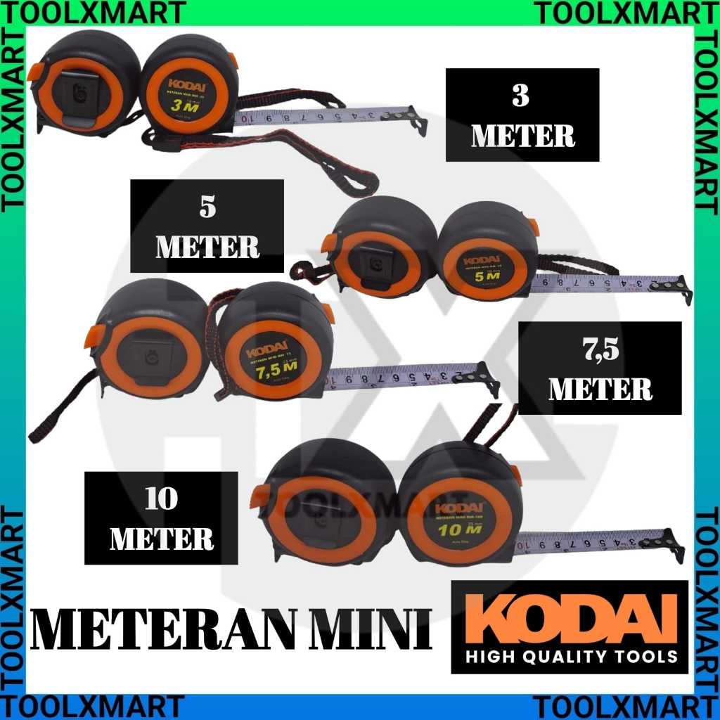 Jual Meteran Mini Auto Lock 3M 5M 7,5M 10M KODAI / Measuring Tape 3 ...