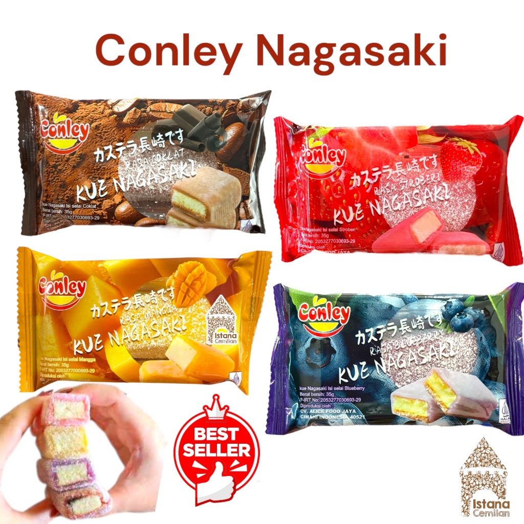 Jual Conley Kue Nagasaki Mochi Isi Selai Cokelat / Mangga 35 Gram ...