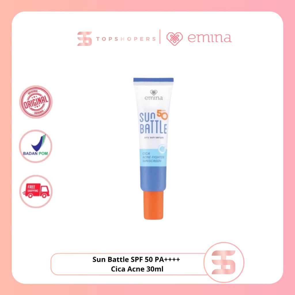 Jual Emina Sun Battle SPF 50 PA++++ Cica Acne Fighter Sunscreen 30ml ...