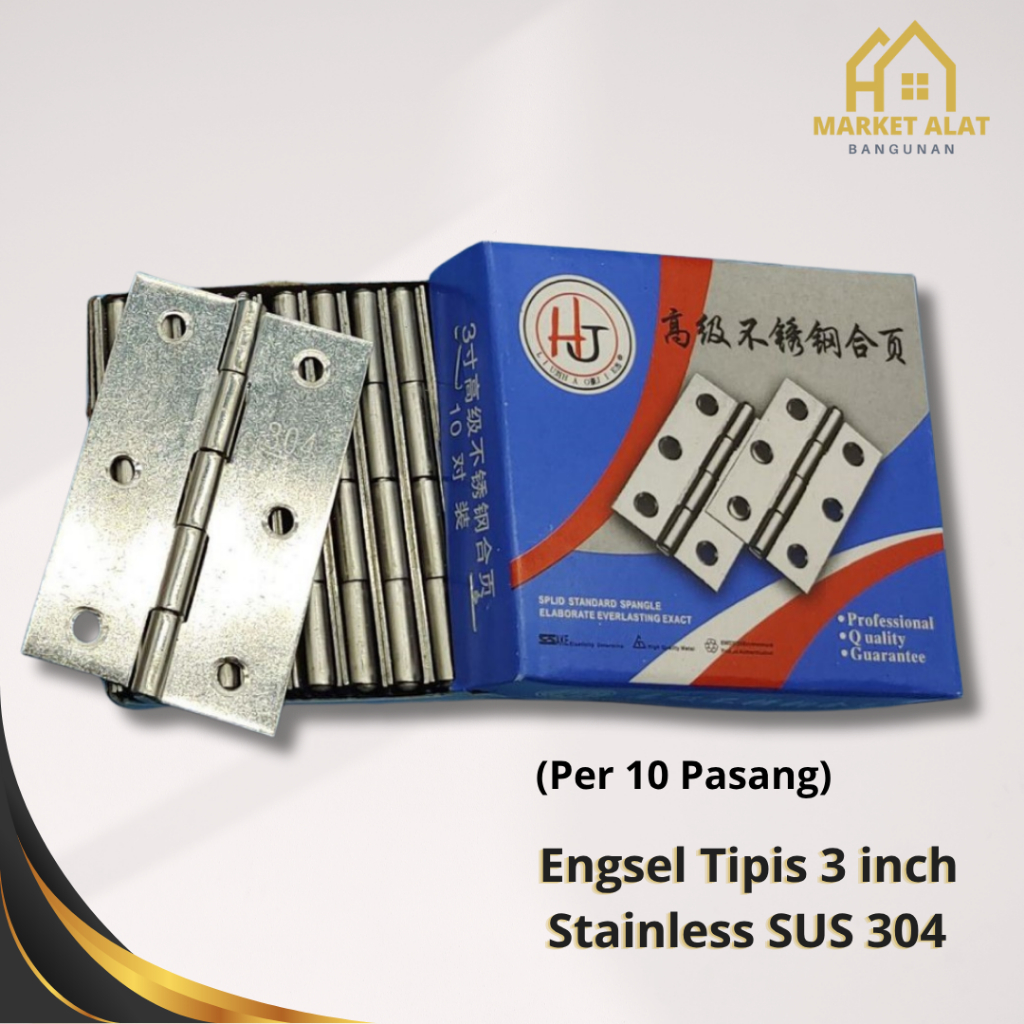 Jual (PER 10 PASANG) Engsel Tipis 3" Stainless SUS 304 / Engsel Lemari ...