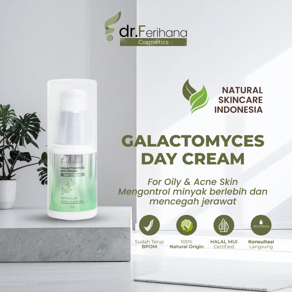 Jual dr. Ferihana Day Cream Galactomyces Whitening for Oily & Acne Skin - 10gr | Krim Pagi Kulit ...