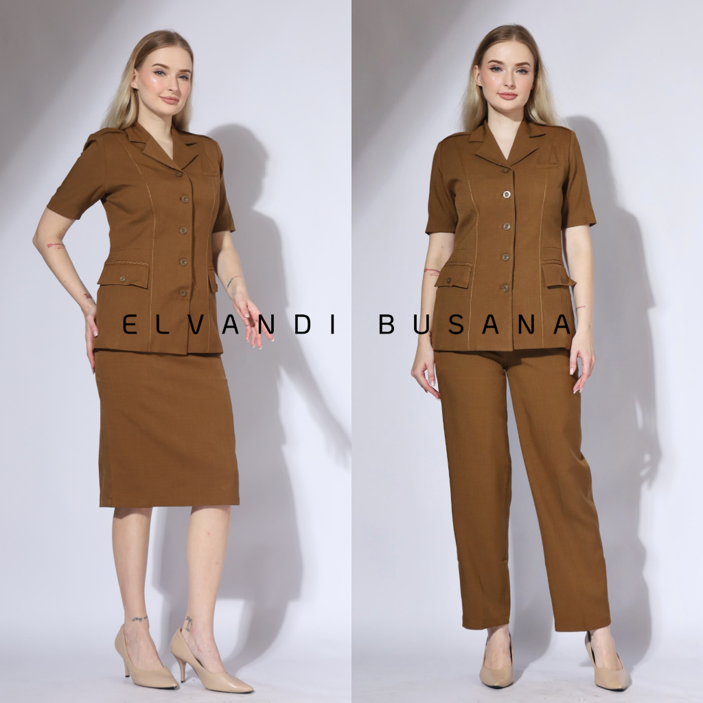 Jual Blazer Wanita Baju Kerja Kantor Seragam Dinas PDH PNS Pemda Guru ASN Wanita kode 6605 Pemda ...