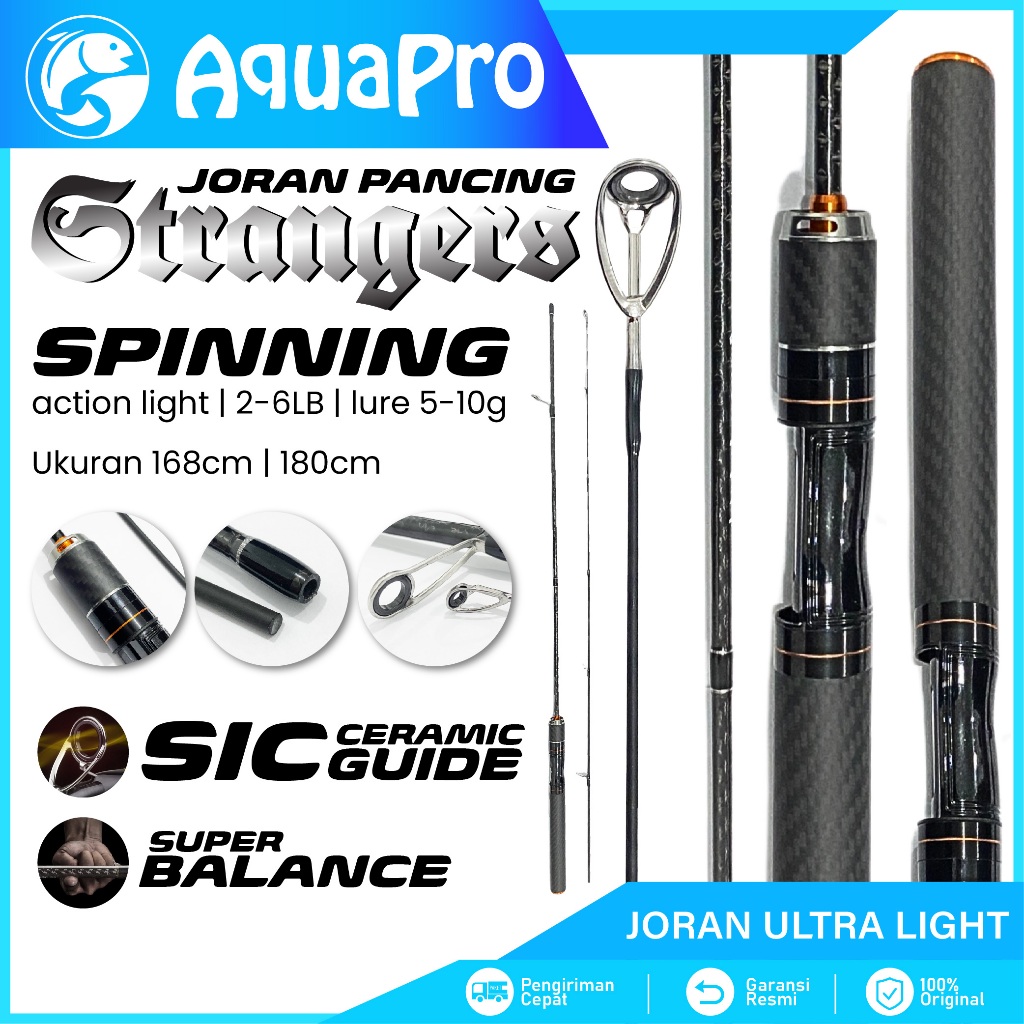 Jual Aquapro Joran Pancing Strangers Action Ultralight Fishing Spinning Rod Bahan High Carbon ...