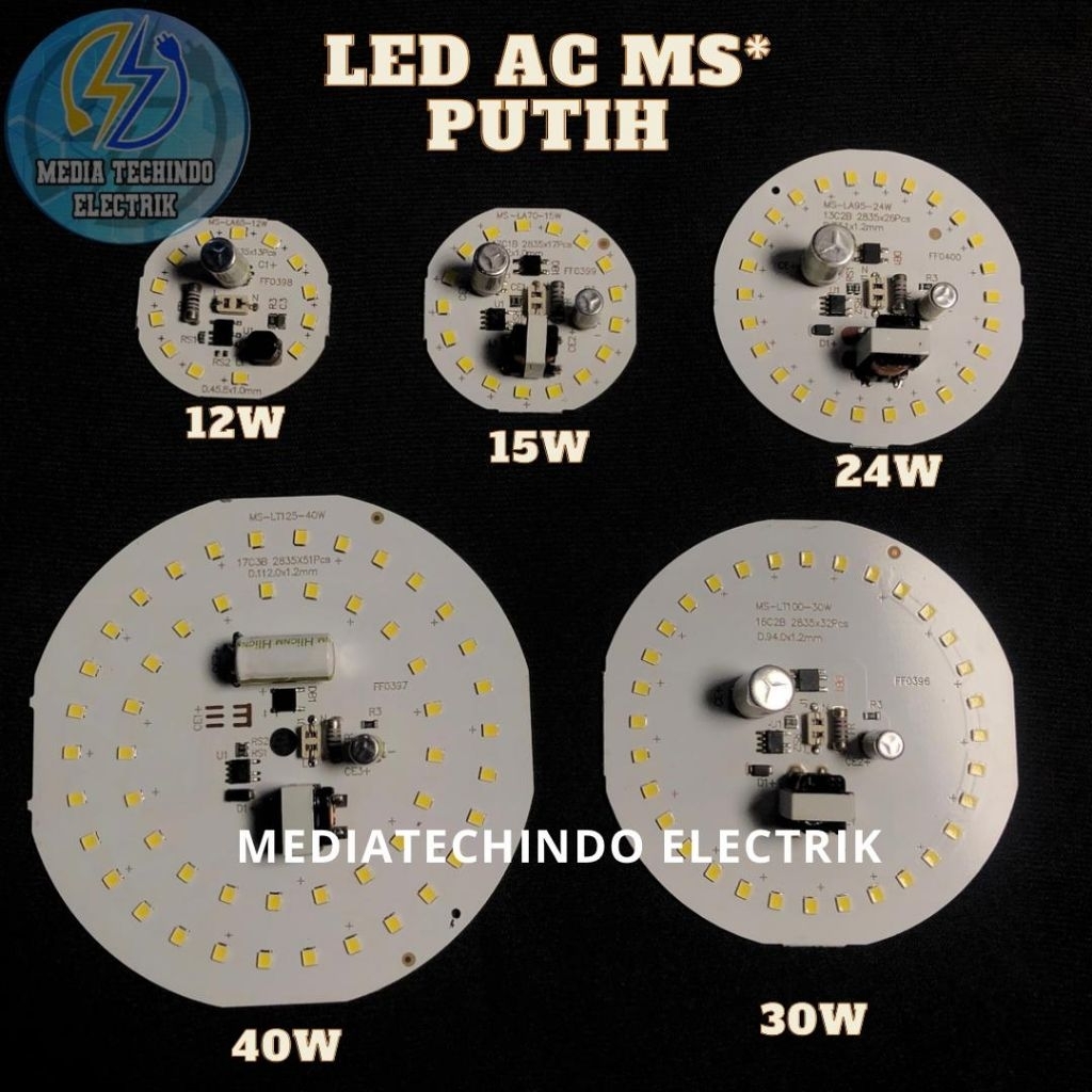 Jual Mesin Lampu Pcba LED MS* AC 12W - 40W . Pcb Aluminium. sparepart LED. | Shopee Indonesia