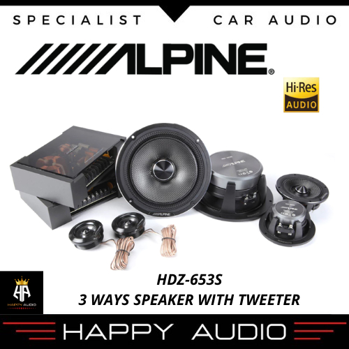 Jual Speaker Split 3-Way Component System ALPINE HDZ-653S STATUS HI-RES SERIES 6.5 Inch Carbon ...