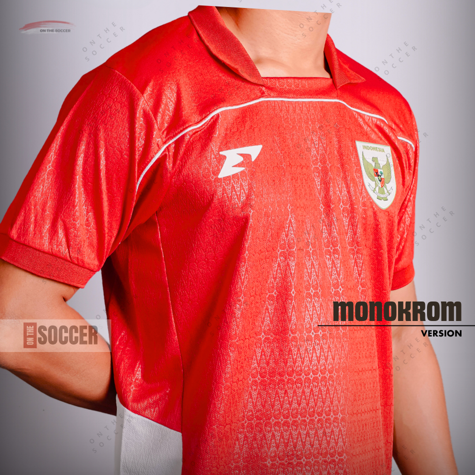 Jual Baju Jersey Timnas Indonesia Erspo Merah Home Grade Ori 2025 Motif Monokrom Embos | Unisex ...