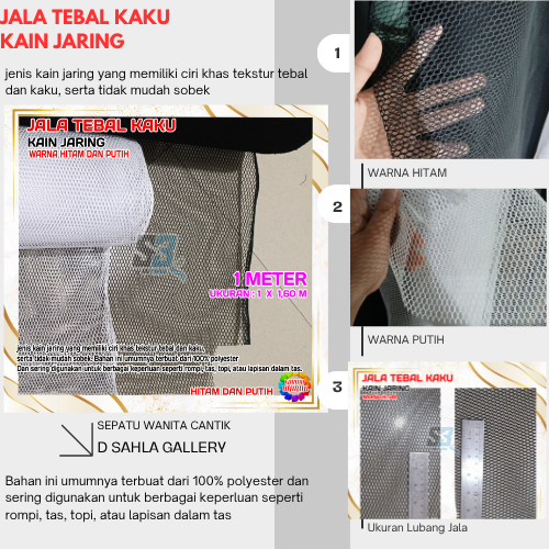 Jual Bahan Kain Jala Tebal Kaku Jaring Lapisan 100 x 150 cm Meteran ...