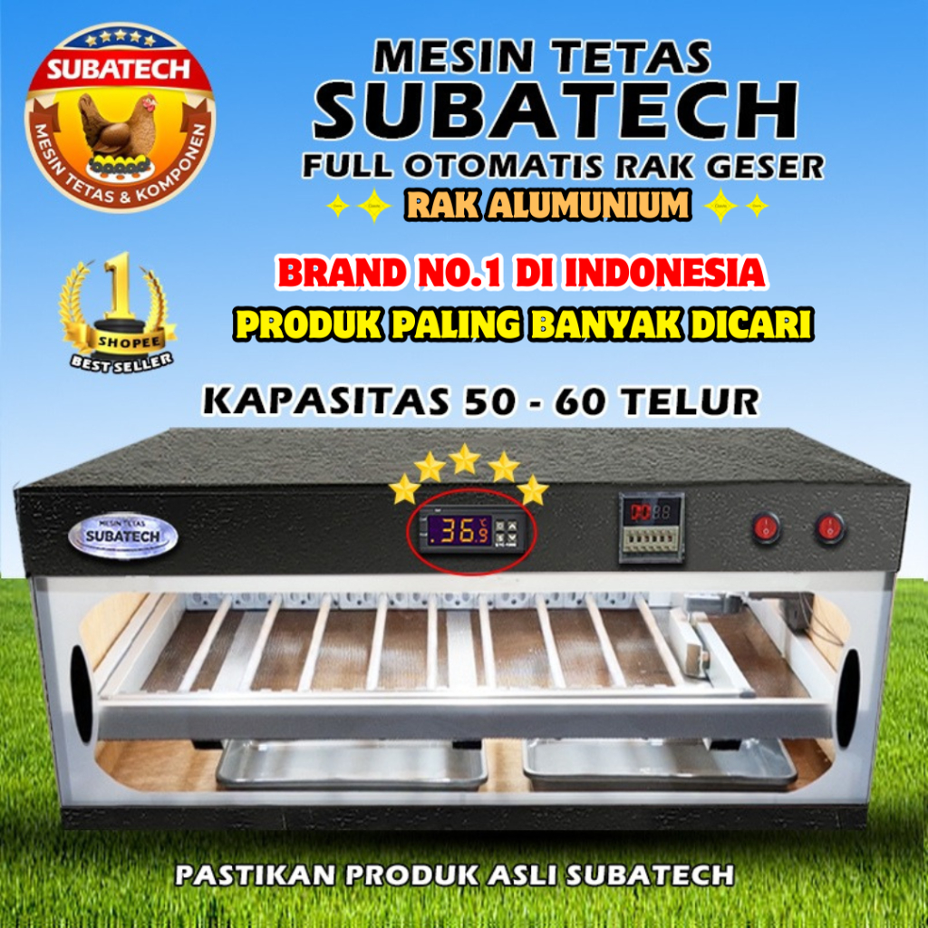 Jual SUBATECH RG 50 60 Mesin Tetas Telur Full Otomatis Rak Geser ...