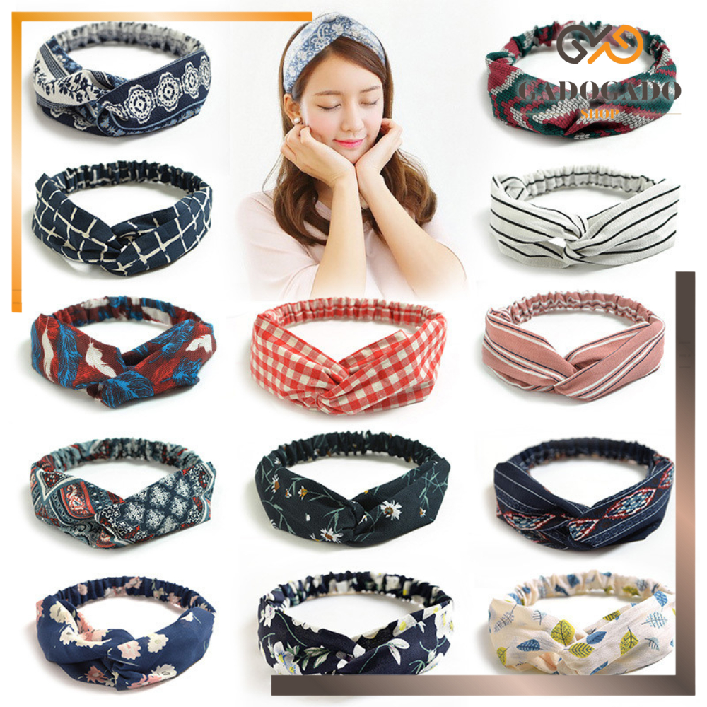 Jual GGS Bando Motif Wanita Korea Headband Bandana Simpul Cewek Fashion ...