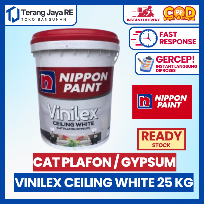 Jual CAT PLAFON/CAT GIPSUM VINILEX CEILING WHITE 25 KG - NIPPON PAINT ...