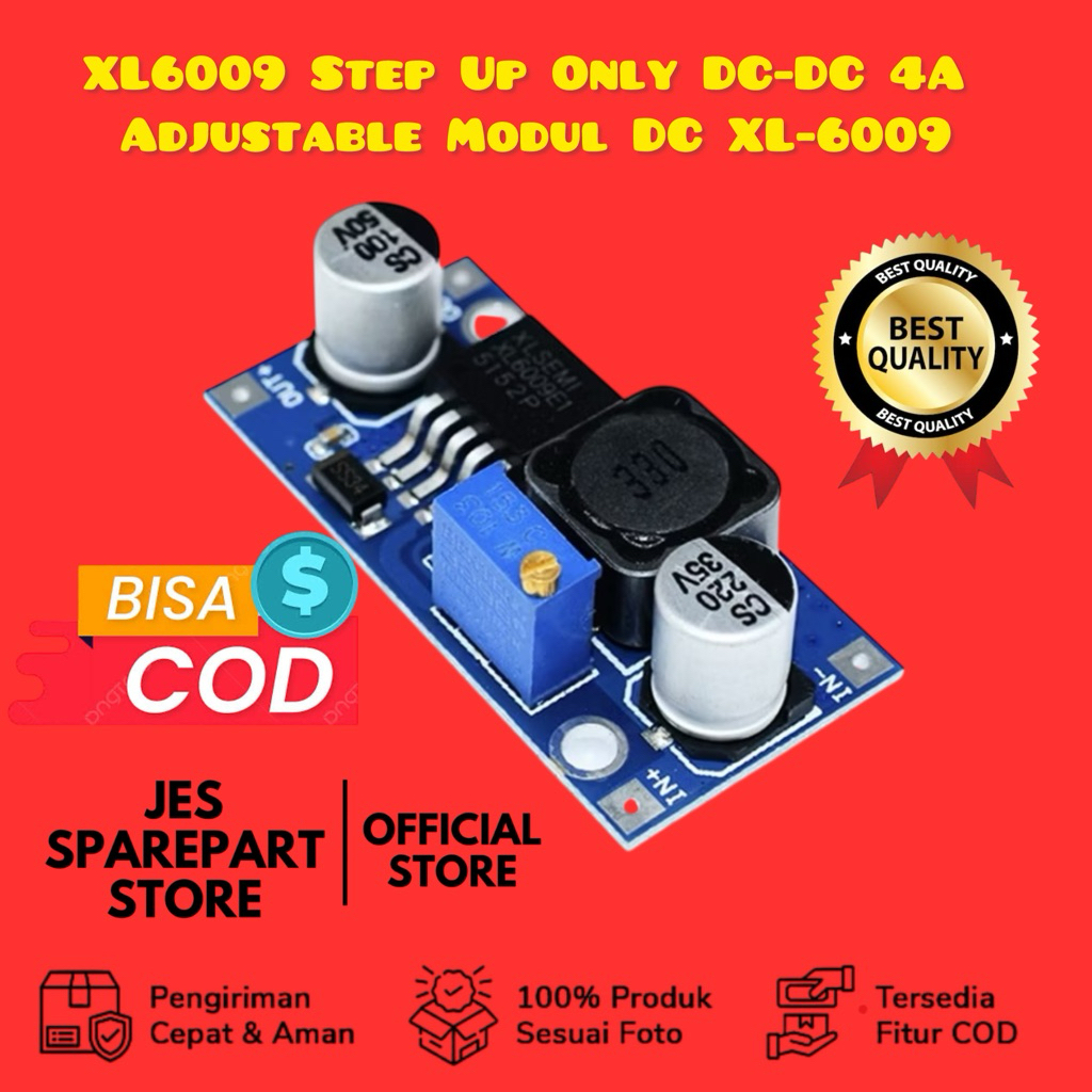 Jual XL6009 Step Up Only DC-DC 4A Adjustable Modul DC XL-6009 | Shopee ...