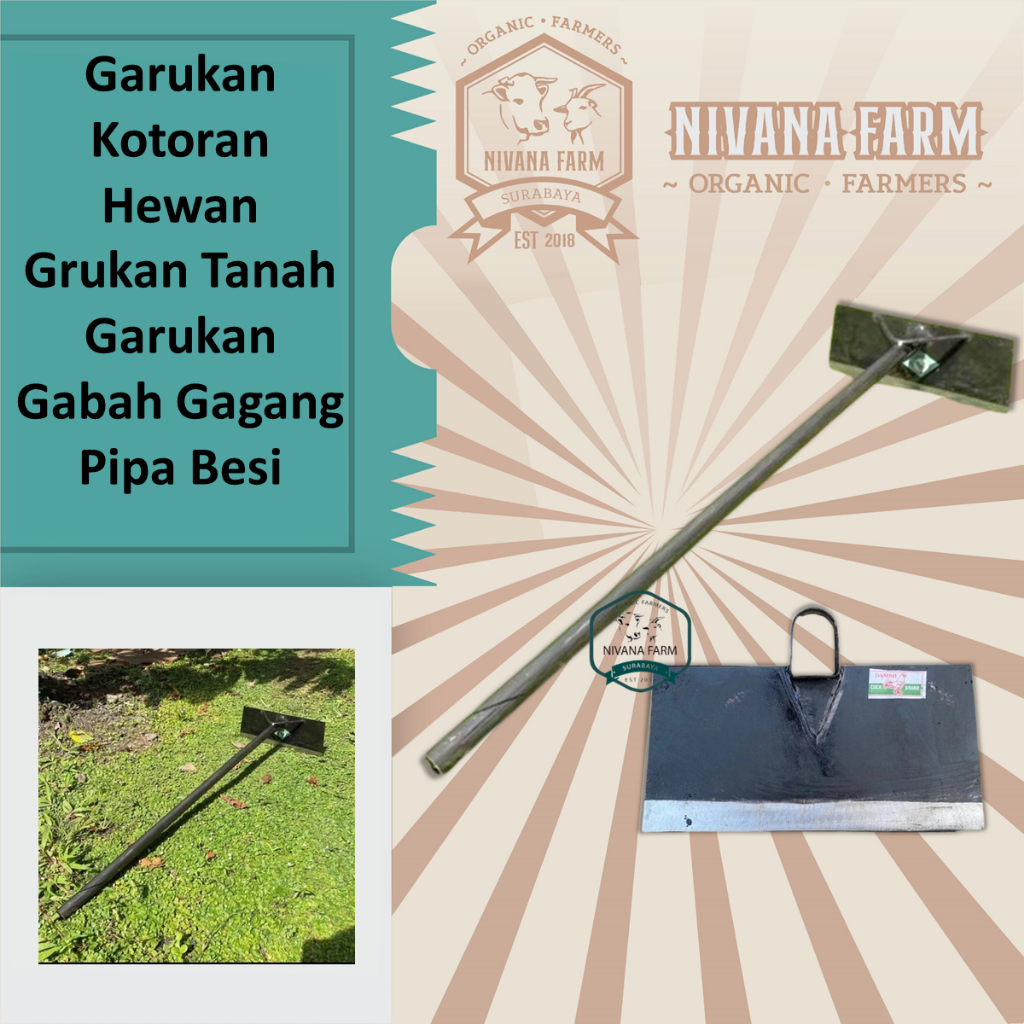 Jual Garukan Kotoran Hewan Grukan Tanah Garukan Gabah Gagang Pipa Besi ...