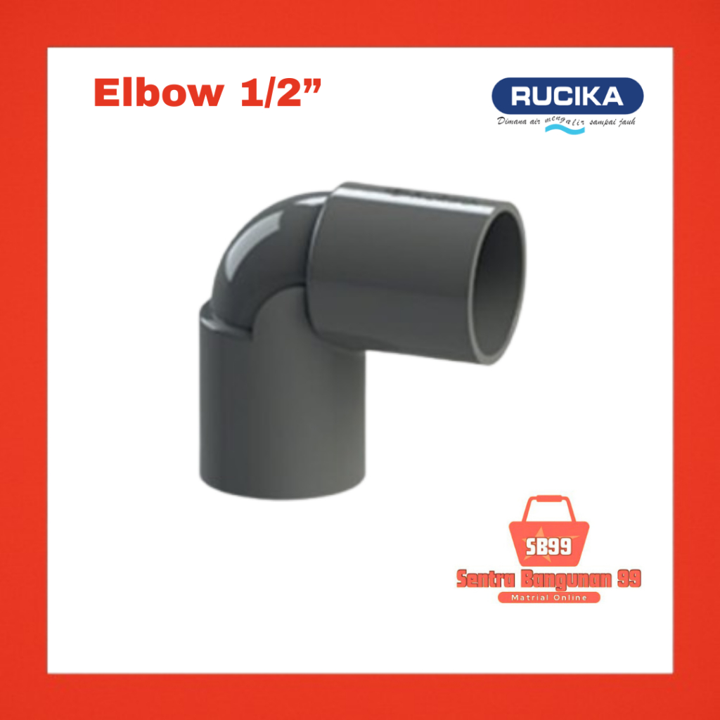 Jual Knee Rucika 1/2" in / Elbow PVC 1/2” / Keni 1/2" Inch / Knie 1/2" inch AW | Shopee Indonesia