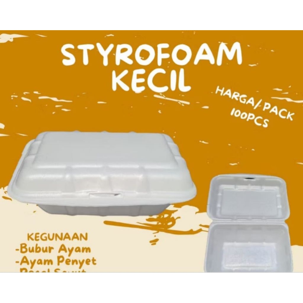 Jual STYROFOAM /Lunchbox/Piring Tray Mangkok isi 100 ukuran besar dan ...