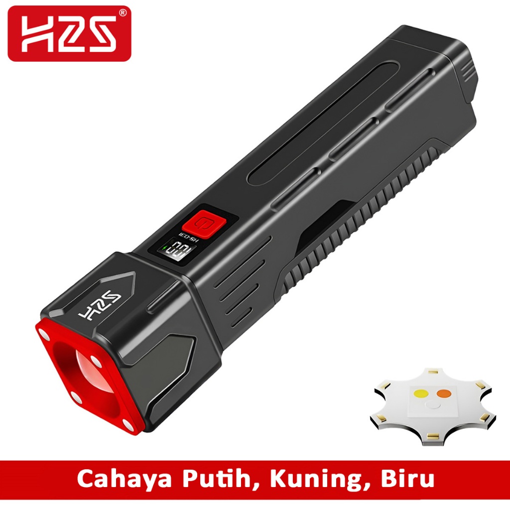 Jual H2S Senter Cas LED 3 Cahaya HS-031 60w Emergency COB Zoom Out ...