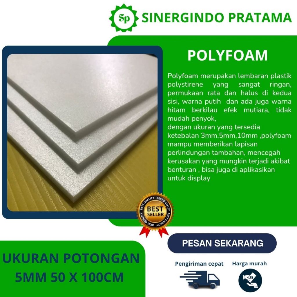 Jual Polyfoam / busa poliuretan / polystyrene / potongan ukuran 5mm 50 ...