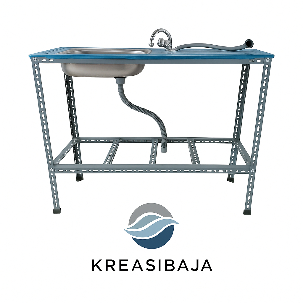 Jual wastafel bak cuci piring besi siku sink UK 75×40 kuat | Shopee ...