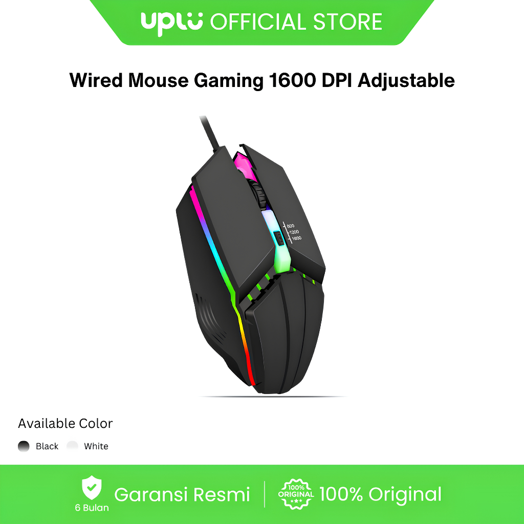 Jual UPLU X3 Mouse Gaming Kabel Wired Mechanical RGB 3 DPI Adjustable ...