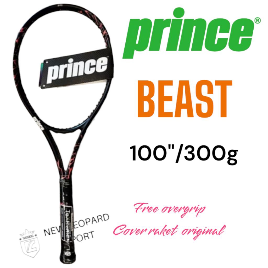 Jual Raket Tenis Prince Beast 100 TXT 2.5 berat 300g / Raket Tenis ...