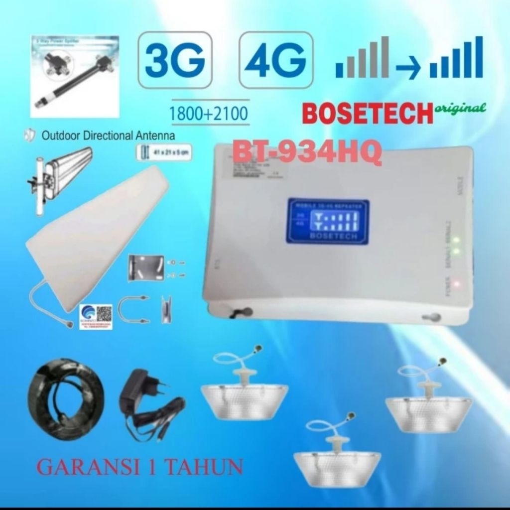 Jual BOSETECH BT-934HQ Repeater GSM 3 Way Penguat Sinyal Hp LTE 4G 3G ...