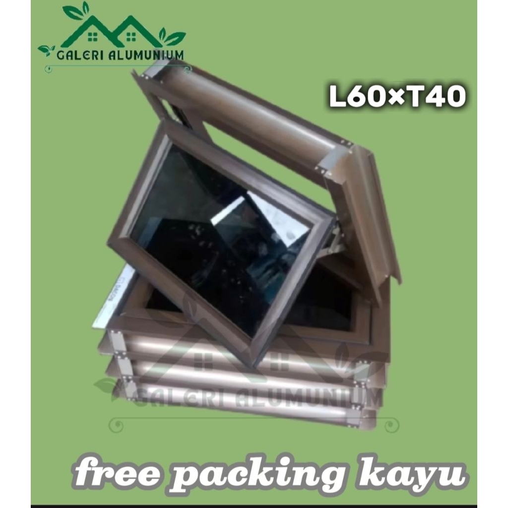 Jual jendela Boven aluminium UK 60×40 lengkap tinggal pasang free ...