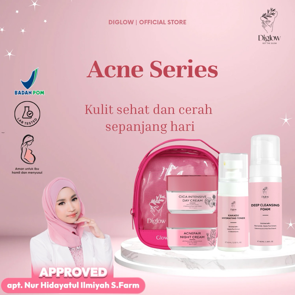 Jual Diglow Paket Acne Skincare untuk Kulit Berjerawat, Berminyak, Mencerahkan, Membersihkan ...