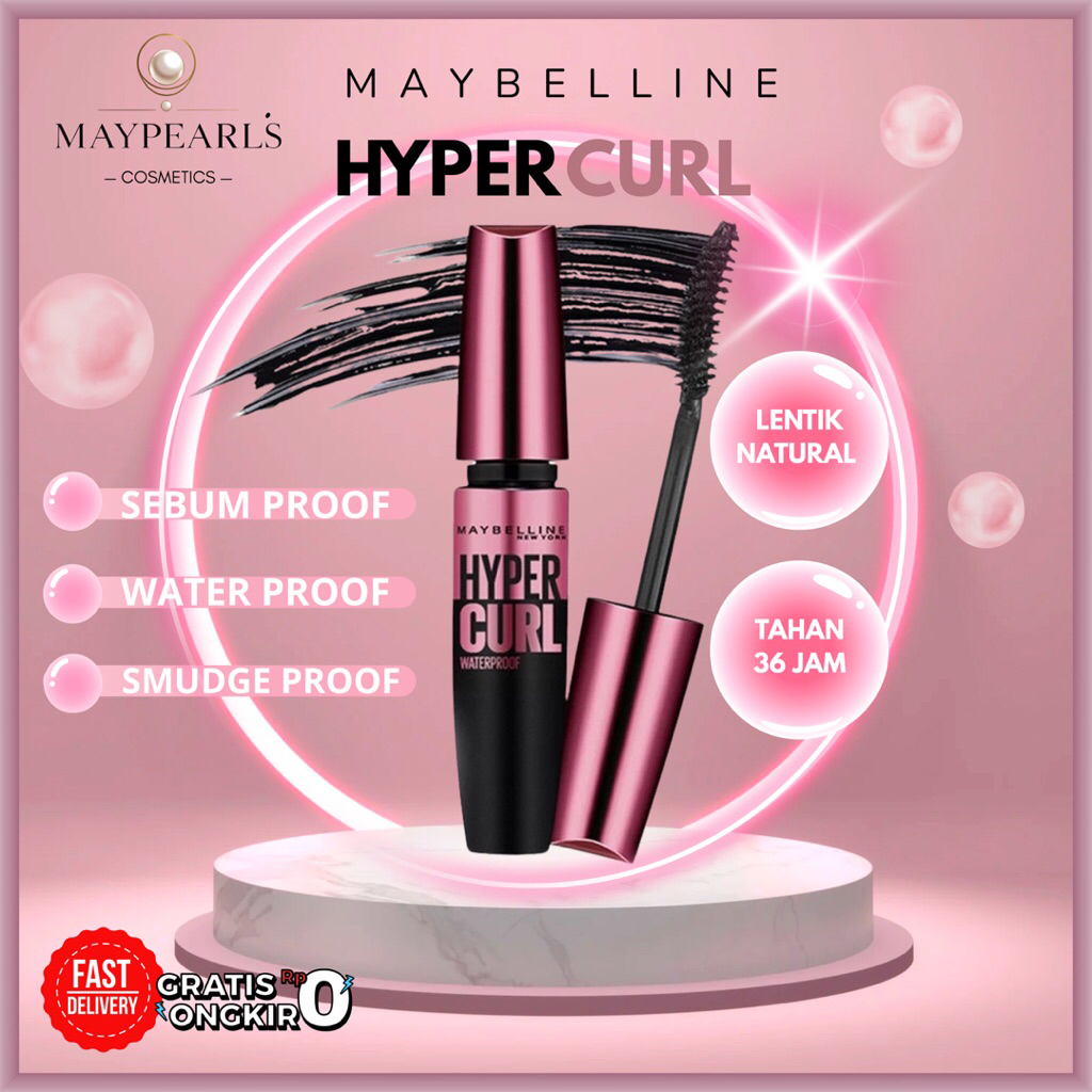 Jual MAYPEARLS~ Maybelline Hypercurl Volum Express Waterproof ...