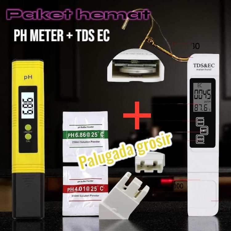Jual PH Meter dan TDS EC (PAKET) TDS Meter dan PH Meter PH Tester PH ...