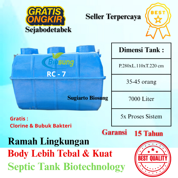 Jual Septic tank biotech 7000 Liter, septic tank biosung RC 7 kapasitas ...