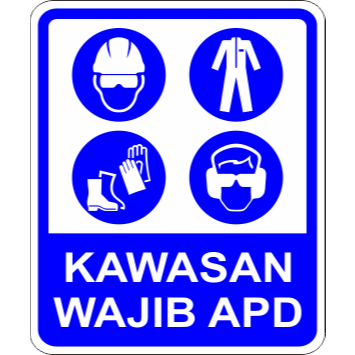Jual RAMBU SIGN K3 KAWASAN WAJIB PAKAIAN APD STICKER VINYL REFLECTIVE ...