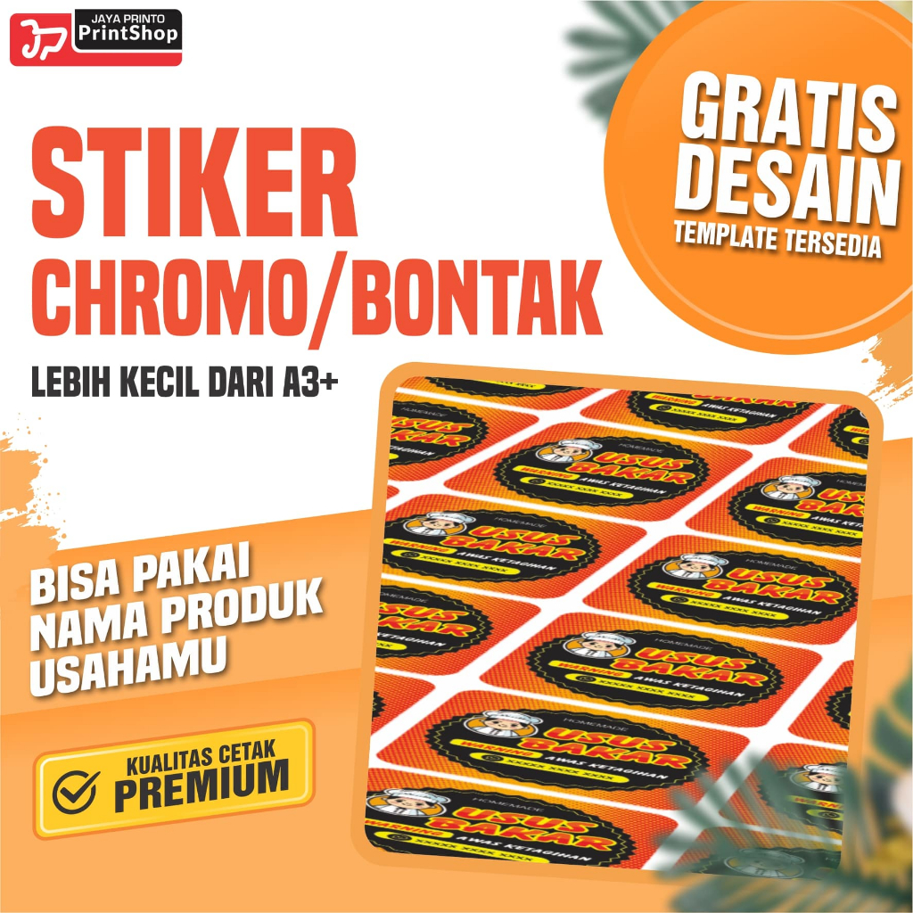 Jual Cetak Stiker Label Kemasan, Makanan, Minuman Minim Order 5lembar ...