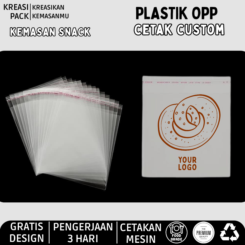 Jual Plastik Opp Kemasan Snack Cetak Custom 1000 Pcs | Shopee Indonesia