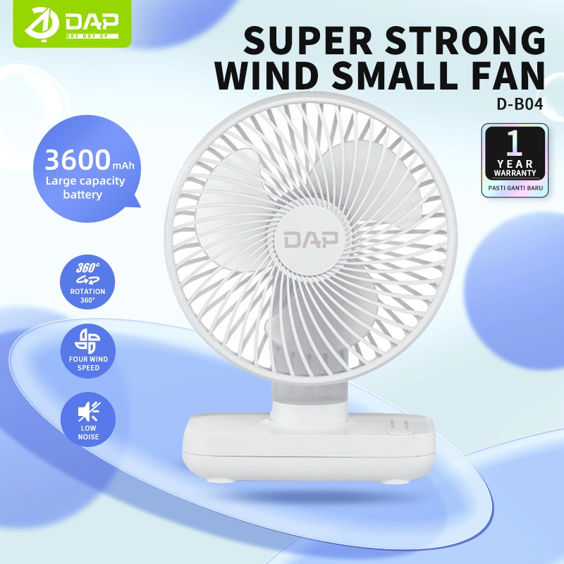 Jual DAP D-B04 Kipas Portable Mini USB 4 Speed 3600 mAh 120 ° Vertical ...