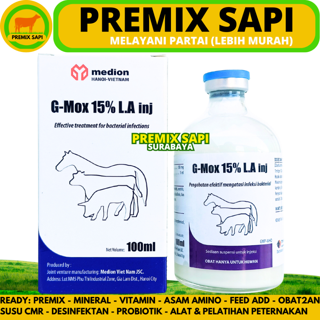 Jual G-MOX LA 100ML MEDION - Obat Hewan Antibiotik Long Acting Spektrum ...