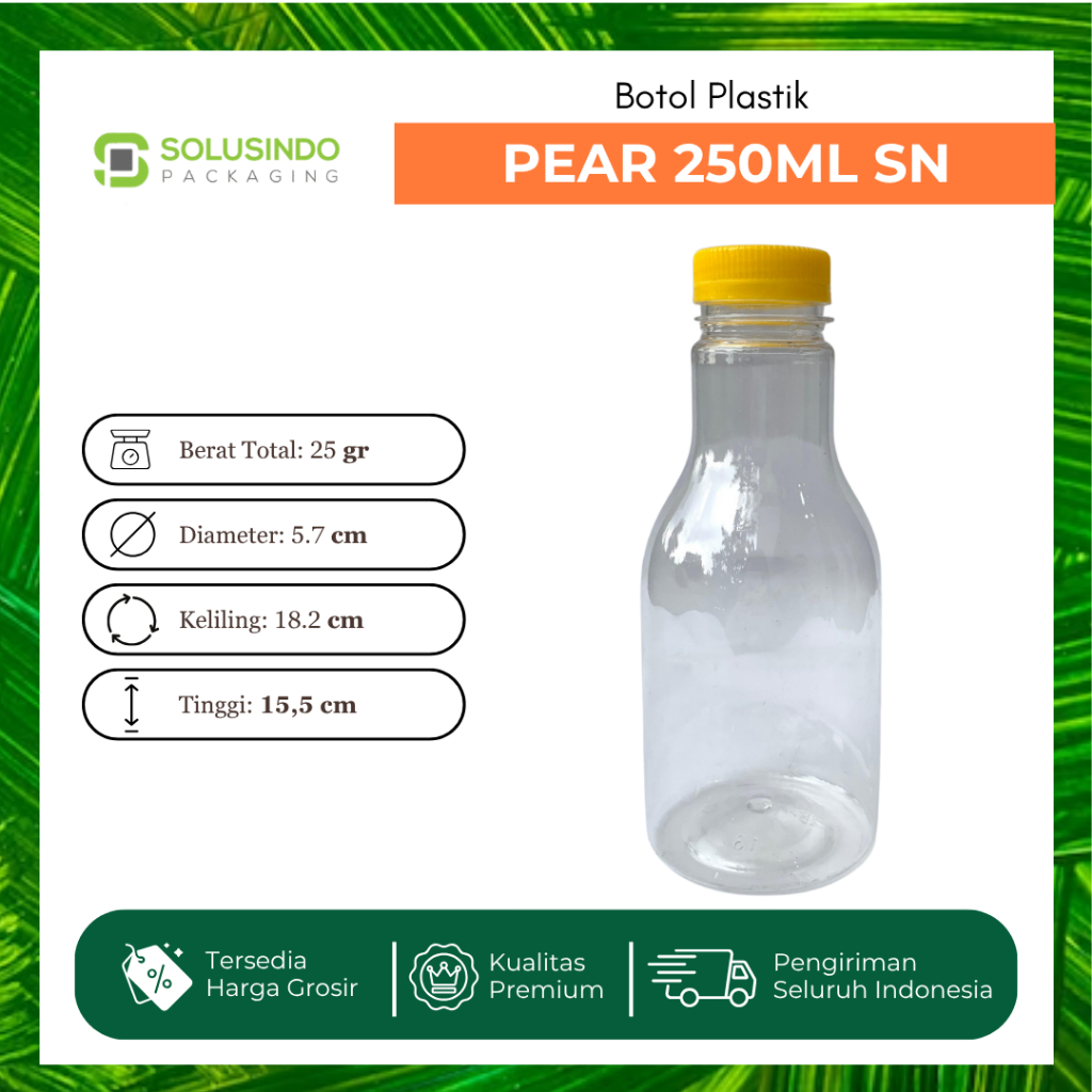 Jual Botol Plastik Pear Pir 250ml PET (MINIMAL 10 PCS) | Shopee Indonesia