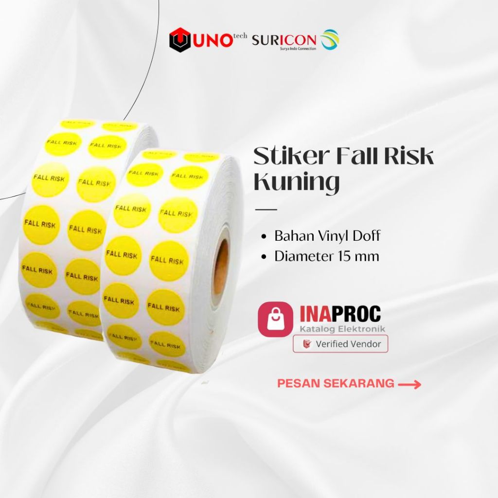 Jual Stiker Fall Risk Kuning Diameter 15 MM | Shopee Indonesia