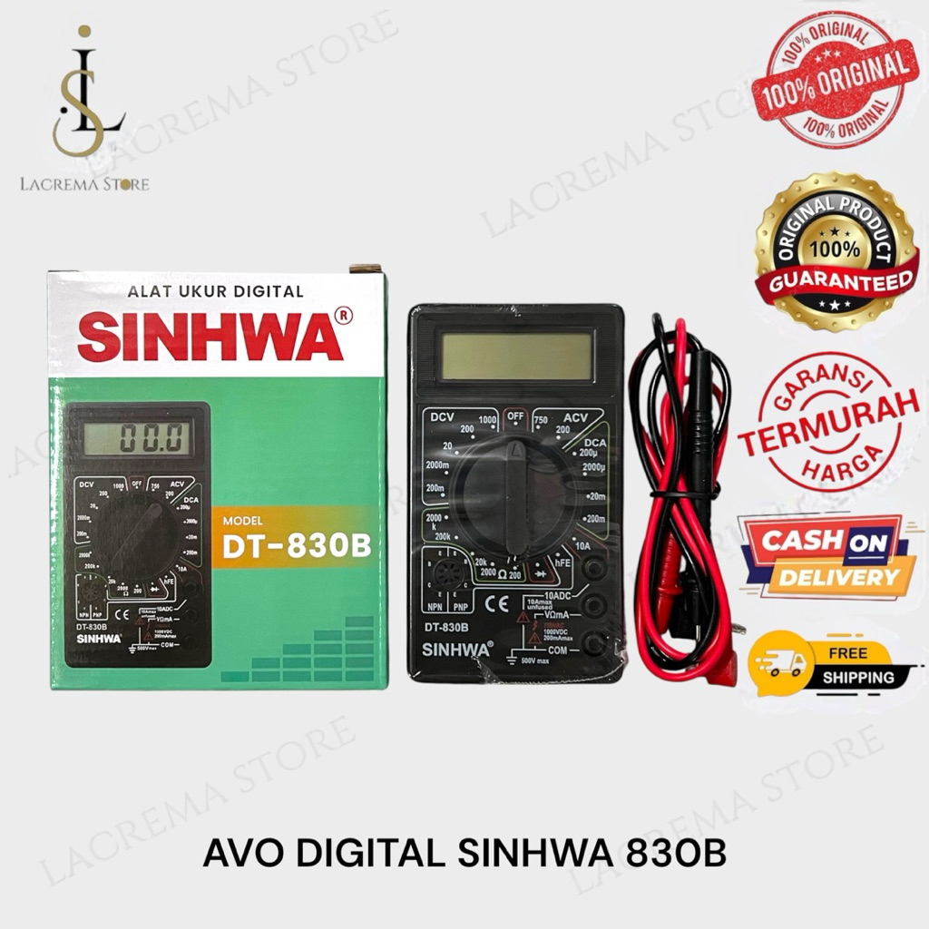 Jual AVOMETER DIGITAL 830B MULTITESTER DIGITAL SINHWA SINWA | Shopee ...