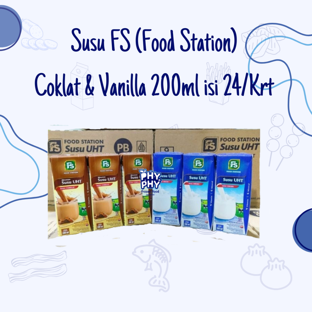 Jual Susu UHT FS Food Station isi 24 200ml Coklat & Full Cream | Shopee ...