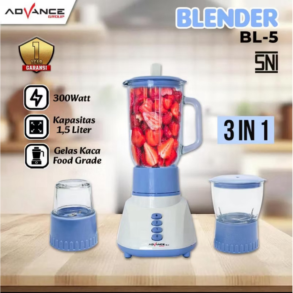 Jual ADVANCE BLENDER 3 IN 1 KACA BL-5 UK 1,5LITER / BLENDER JUICER DAN ...