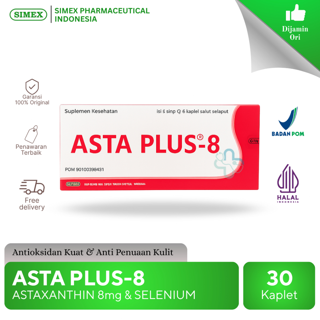 Jual Asta Plus-8 | Mulitvitamin Astaxanthin 8mg + Selenium | 6000 kali ...