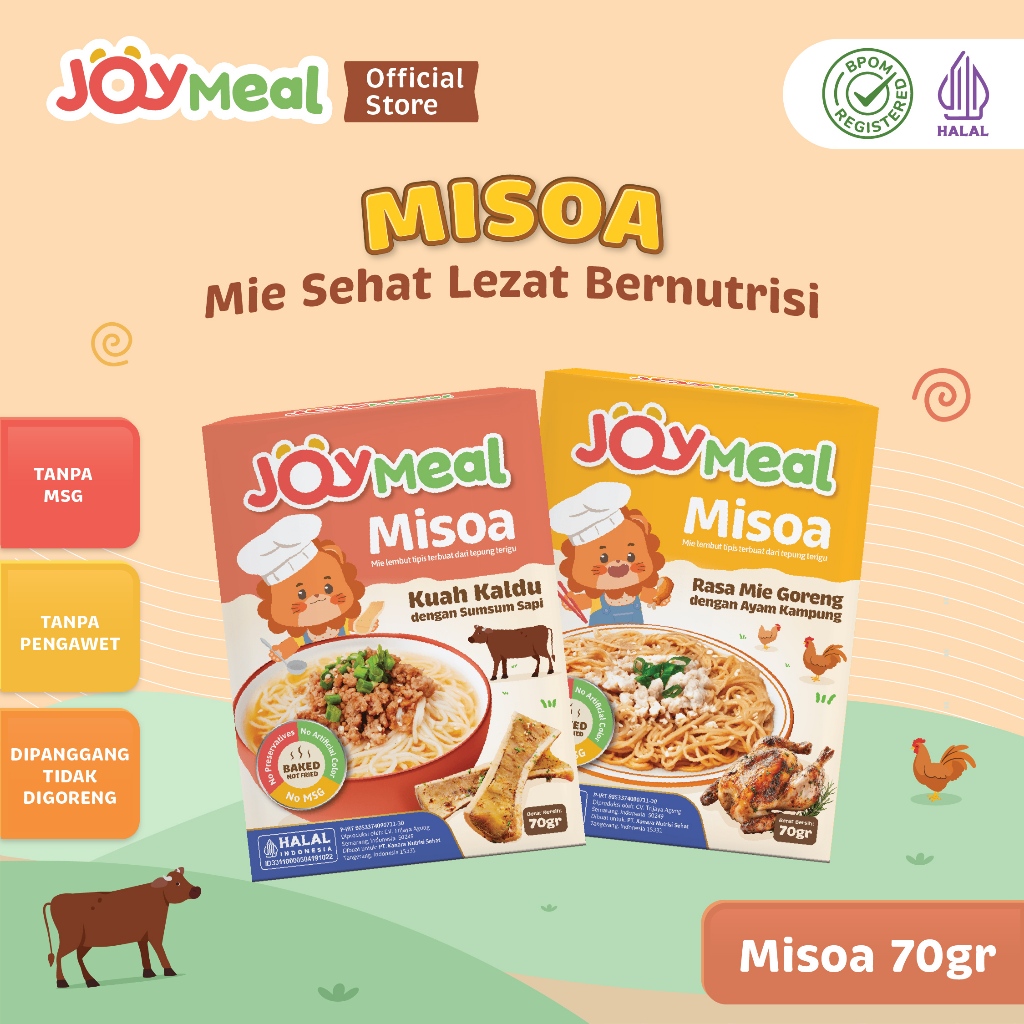 Jual JoyMeal Misoa 70gr | Mie Sehat Lezat Bernutrisi Rasa Kuah Kaldu Sumsum Sapi dan Rasa Mie ...