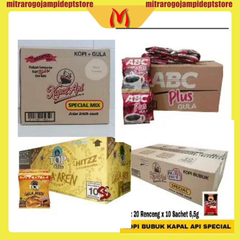 Jual ANEKA KOPI BUBUK SACHET 1 KARTON | ABC PLUS, KAPAL API MIX, KAPAL ...