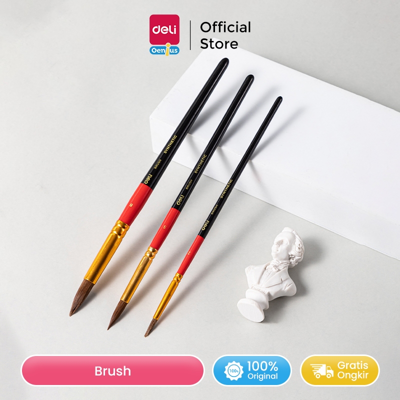 Jual Deli Kuas Lukis Bulat / Rounded Brush Elastis dan Lembut EC405 ...